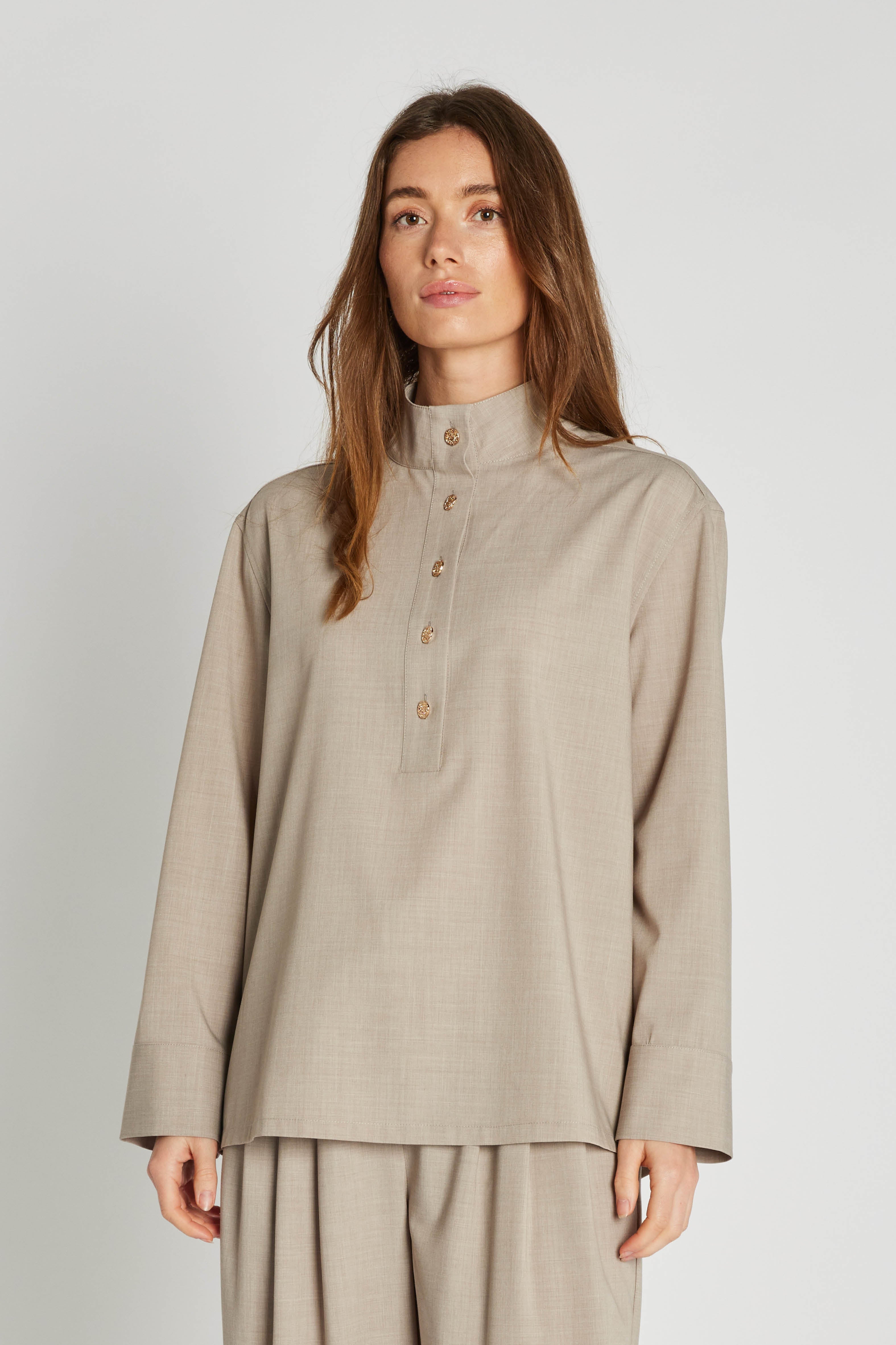 PBOTenika bluse - Beige melange – Philosophy Blues Original